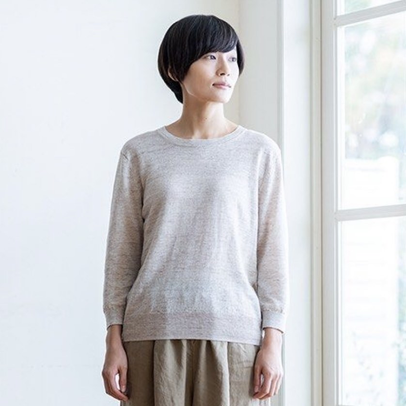 MUJI linen knit top, Women's Fashion, Tops, Blouses on Carousell