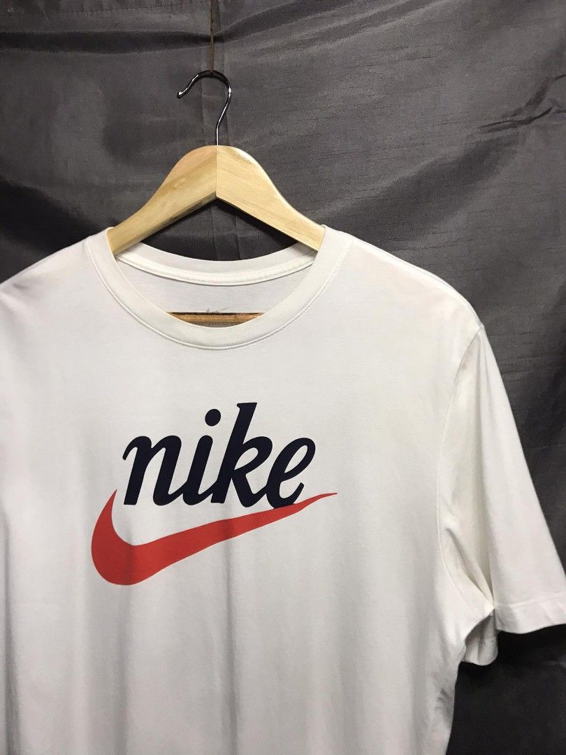 NIKE SCRIPT LOGO WHITE TSHIRT, Men's Fashion, Tops & Sets, Tshirts ...