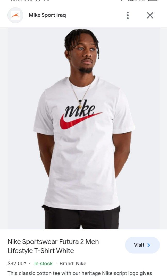 NIKE SCRIPT LOGO WHITE TSHIRT, Men's Fashion, Tops & Sets, Tshirts ...
