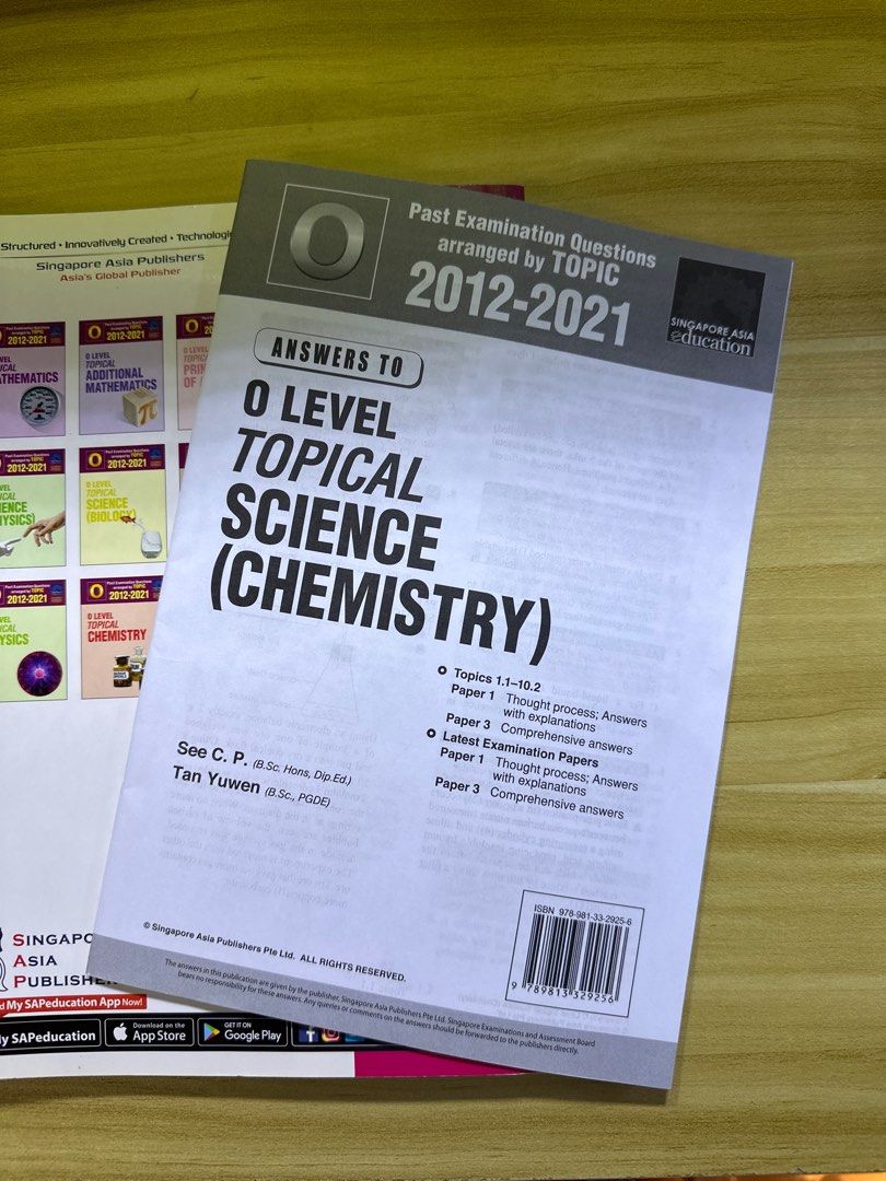 O level Topical Science Chemistry 2012-2021, Hobbies & Toys, Books ...