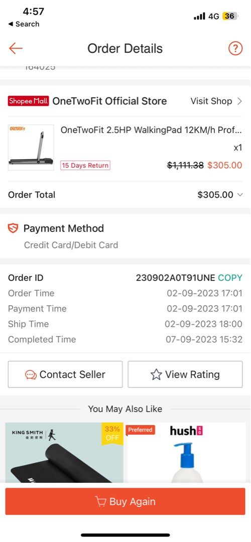 OneTwoFit 2.5HP WalkingPad 12KM/h Professional Foldable Treadmill Home Gym OT0348, TV & Home ...