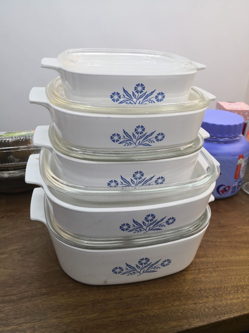 Original Corning Ware Blue Cornflower Set, Furniture & Home Living ...