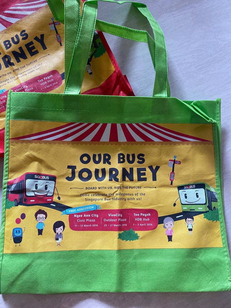 Our Bus Journey tote bag (SG bus) , Hobbies & Toys, Memorabilia ...
