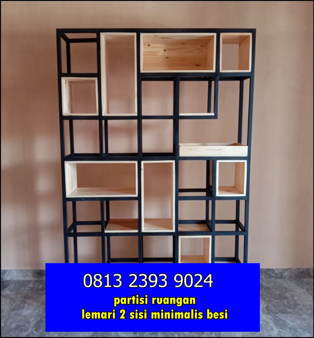 partisi ruangan // lemari 2 sisi minimalis besi #R532, Perabotan Rumah ...