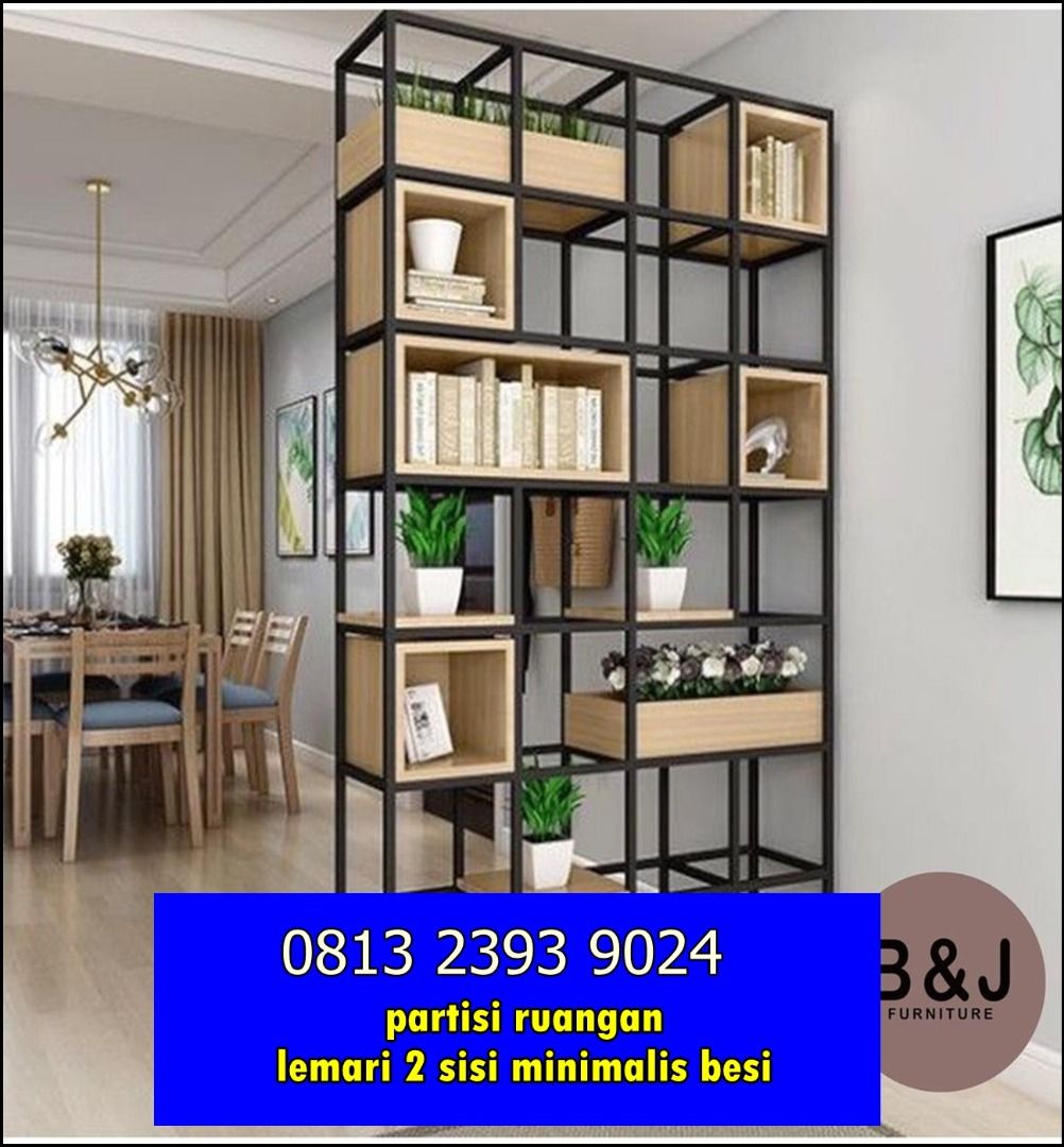 partisi ruangan // lemari 2 sisi minimalis besi #R532, Perabotan Rumah ...