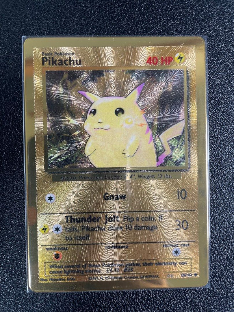 Pikachu Gold Metal UPC celebrations Pokémon, Hobbies & Toys, Toys ...