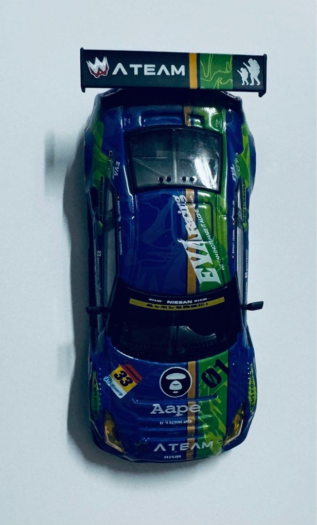 POP MINIGT GTR EVA 超福音 R35 AAPE 64車模 BAPE 初號機 1號機 模型車 figure, 興趣及遊戲, 玩具 ...
