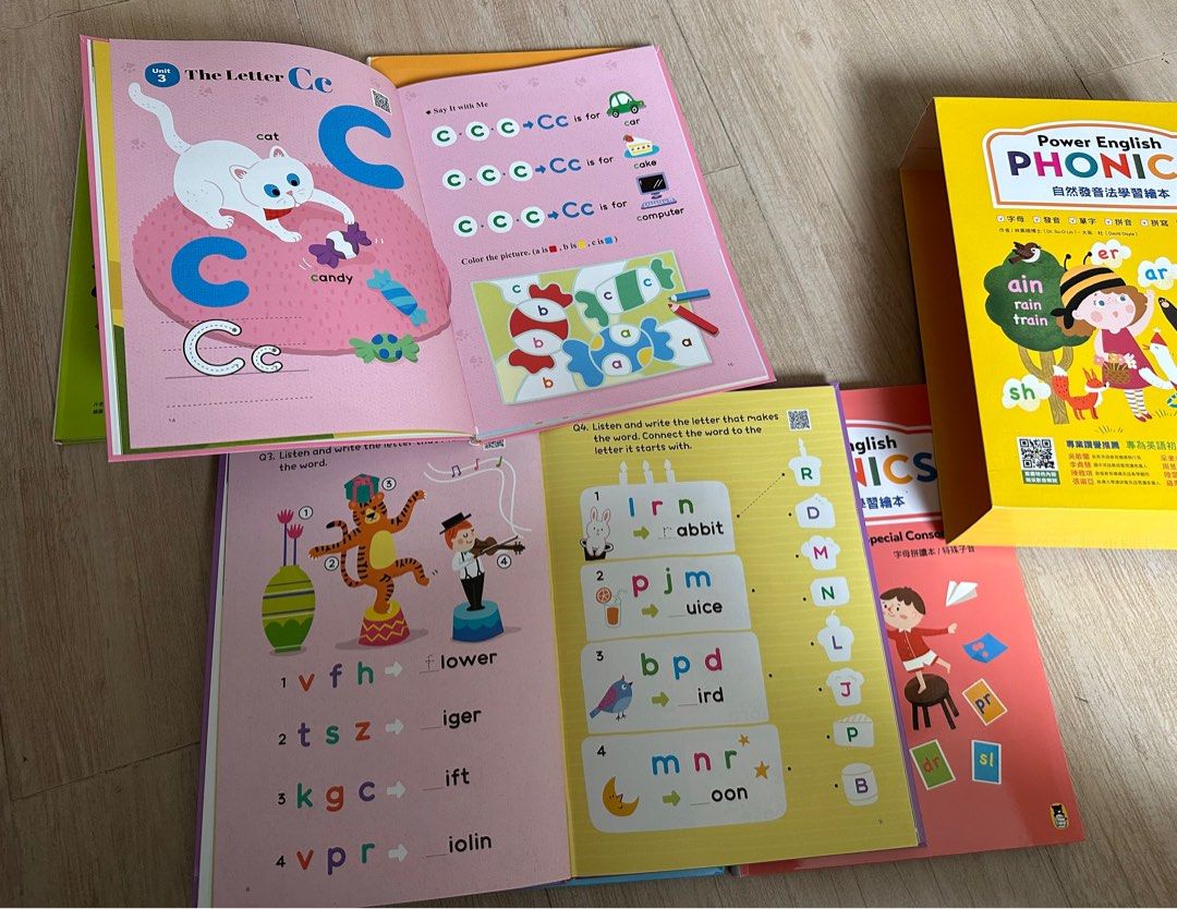 Power English Phonics 自然發音學習繪本, 興趣及遊戲, 書本 & 文具, 小朋友書 - Carousell