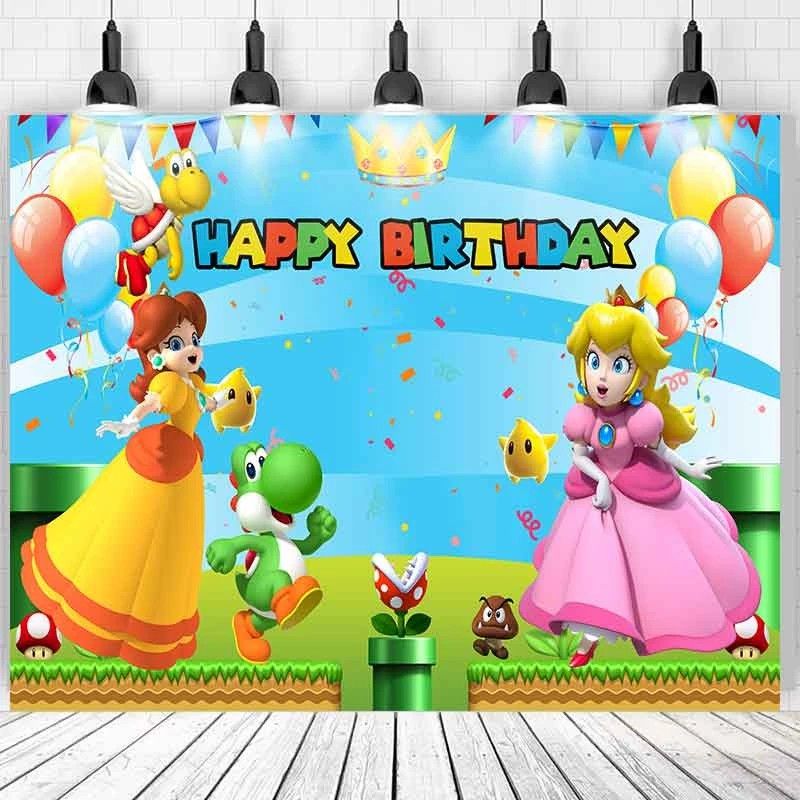 Princess peach birthday backdrop, Hobbies & Toys, Stationery & Craft ...