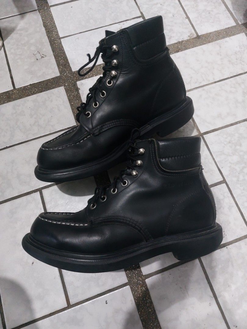 Red Wing 8133 Supersole 6inch Moc Toe Black Chrome Leather Boots(8E US ...