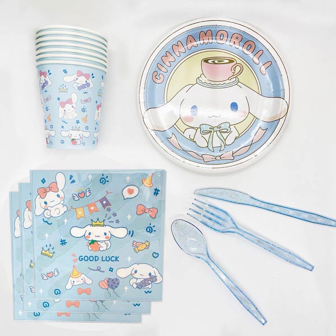Sanrio Cinnamoroll Party Supplies Paper Plates Cups Girl Birthday ...