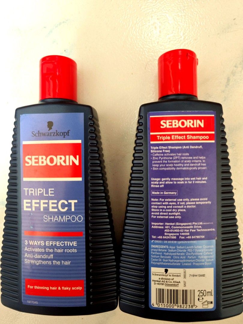 Schwarzkopf Seborin Triple Effect Shampoo 250ml worth $15, Beauty ...