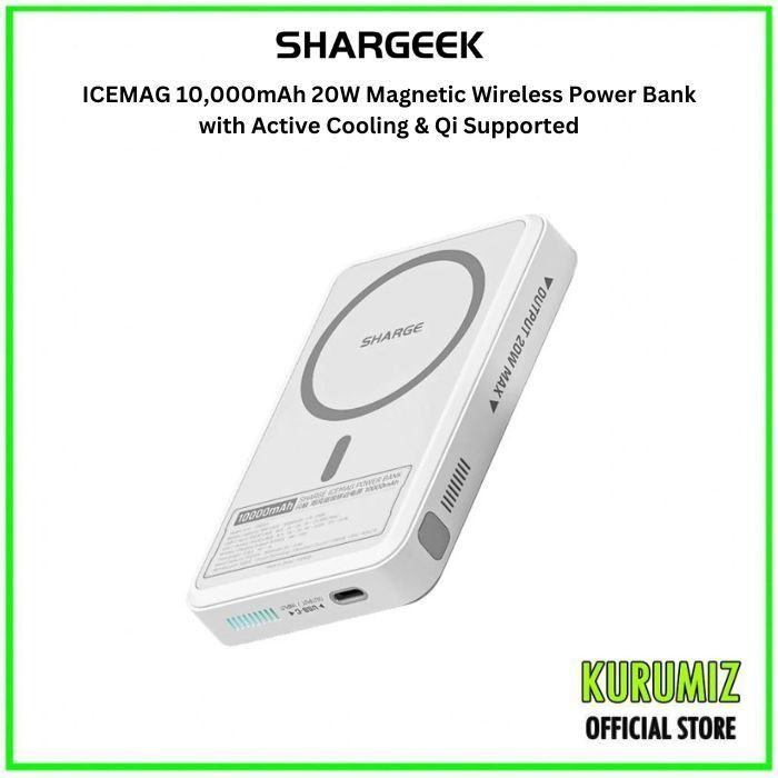 Sharge (Shargeek) ICEMAG 10,000mAh 20W Magnetic Wireless Power Bank ...