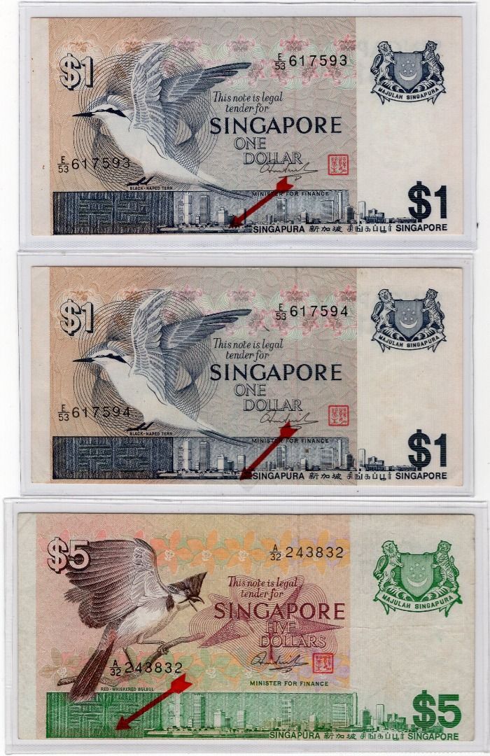 Singapore Bird Series Banknotes Alignment Error, Hobbies & Toys ...