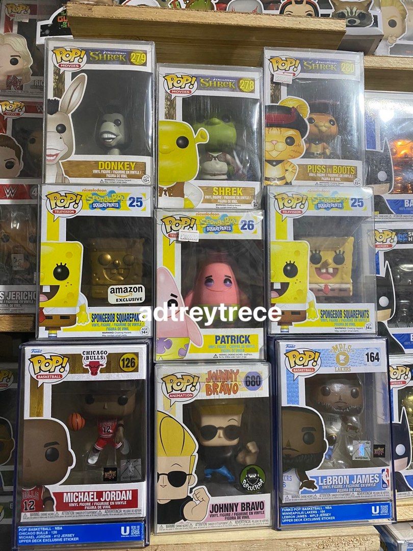 Spongebob og grail set,shrek,nba funko pops, Hobbies & Toys, Toys ...