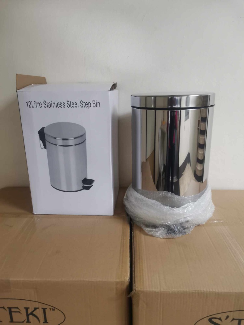STAINLESS TRASH BIN, Furniture & Home Living, Cleaning & Homecare ...