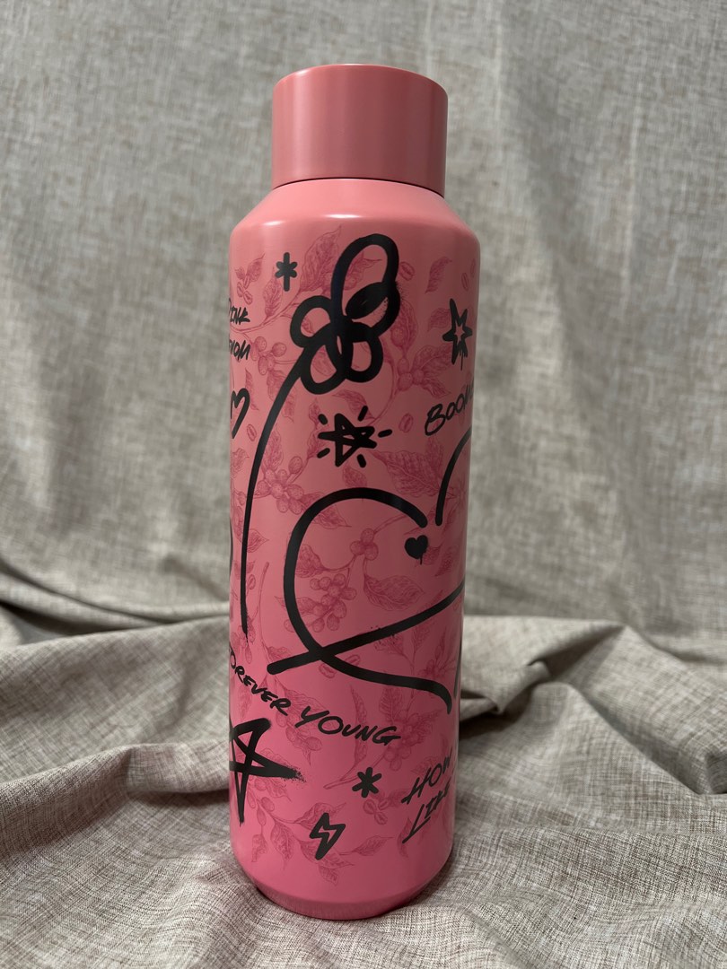 Starbucks X BLACKPINK PINK DOODLE STAINLESS STEEL WATER BOTTLE 200z ...