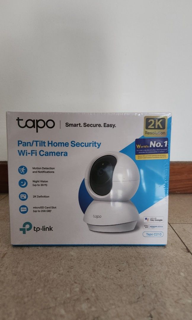 Tapo C210 Pan Tilt Home Security Camera, Furniture & Home Living, Security & Locks, Security ...