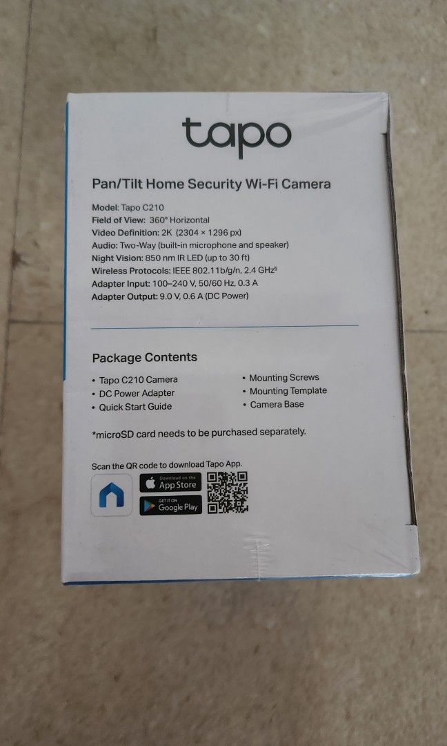 Tapo C210 Pan Tilt Home Security Camera, Furniture & Home Living, Security & Locks, Security ...