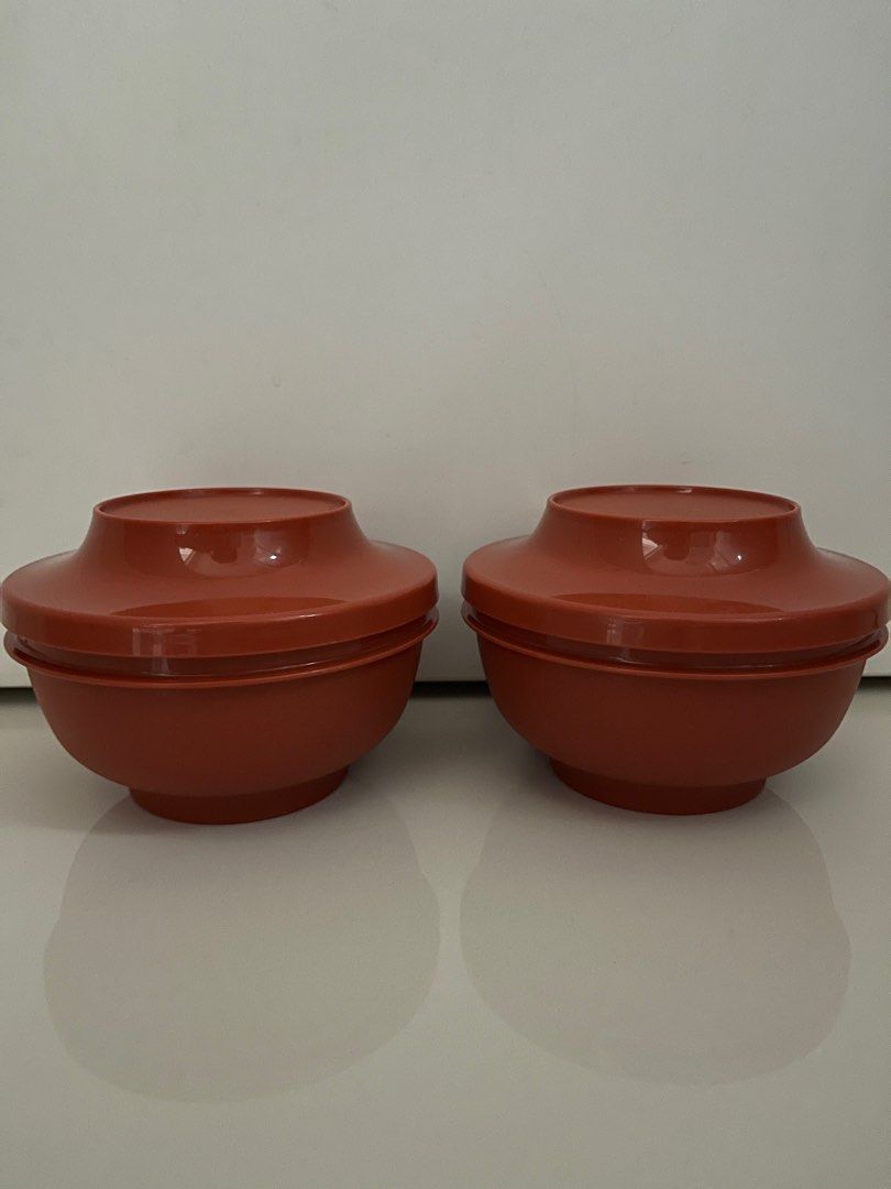 Tupperware Snack Serving Bowls Set of 2 With Lid, Furniture & Home ...