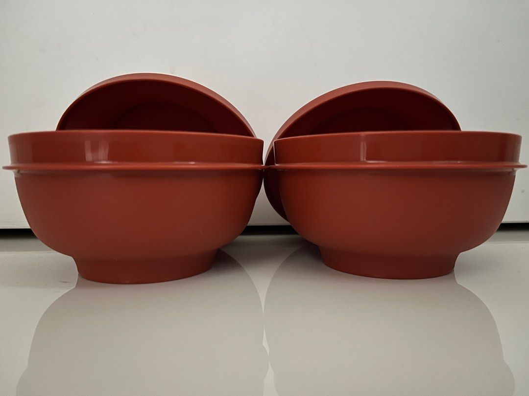 Tupperware Snack Serving Bowls Set of 2 With Lid, Furniture & Home ...