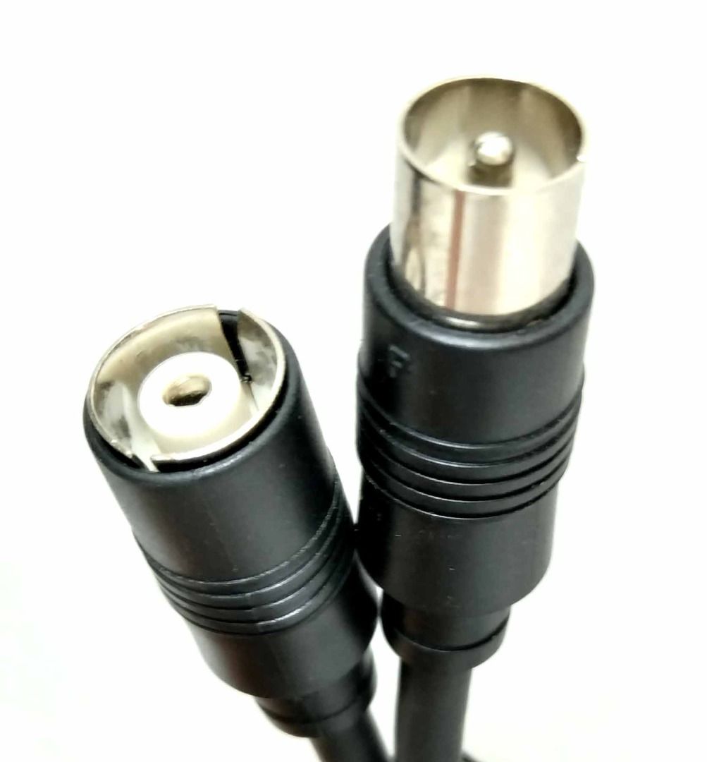 UHF VHF RF TV Antenna Ariel Cable plug to Socket Male to Female Cable ...