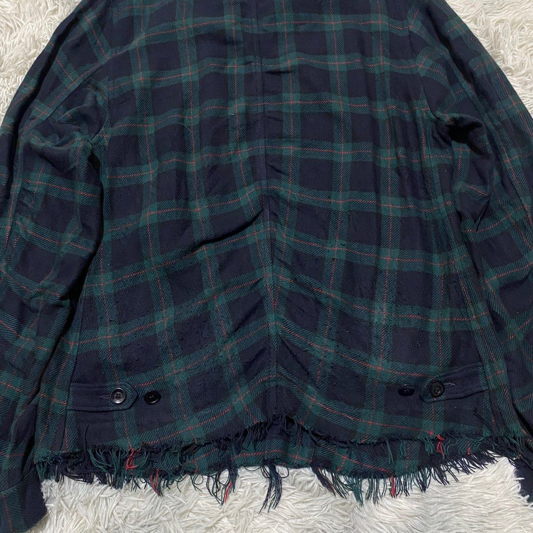 Undercover - Cut Off Flannel Check Blouson, Men's Fashion, Coats ...