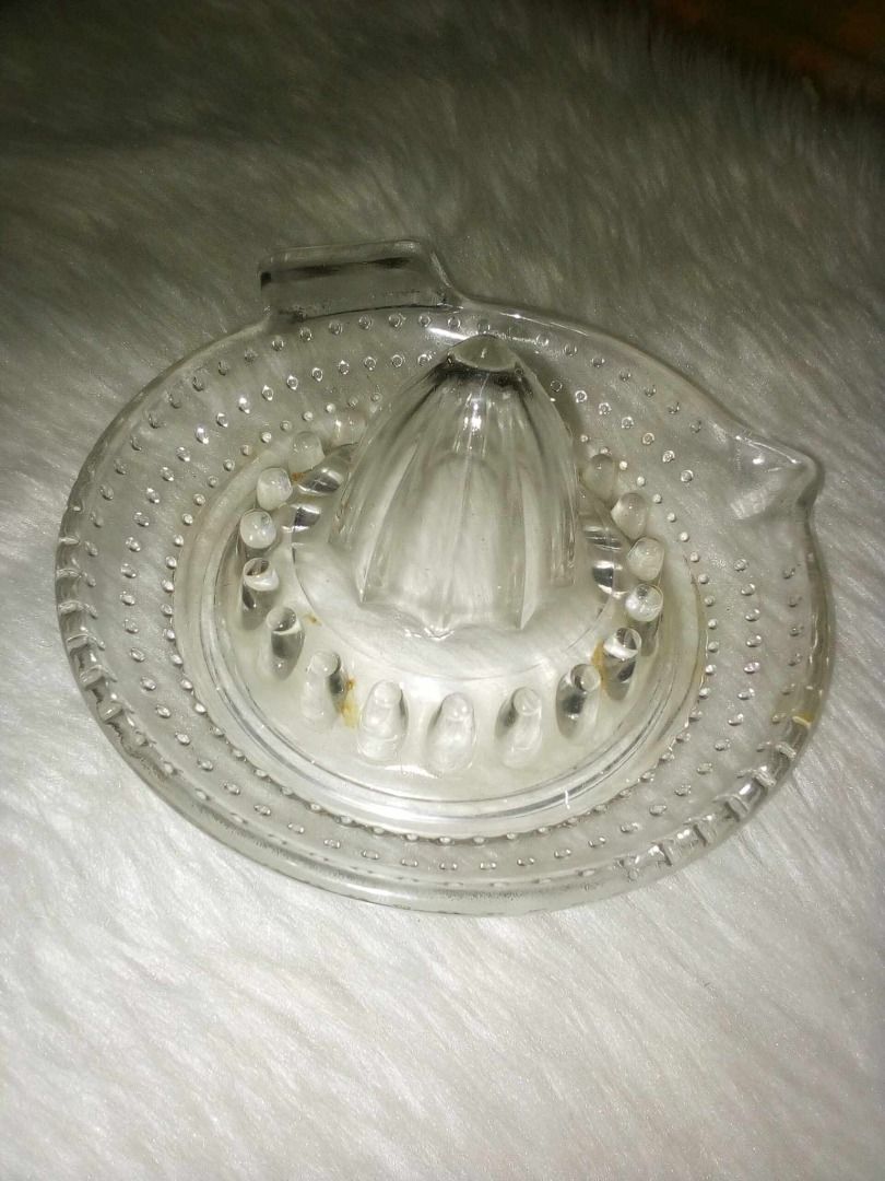 Vintage Glass Squeezer- Crystal Lemon Juicer Squeezer Clear Spiked ...