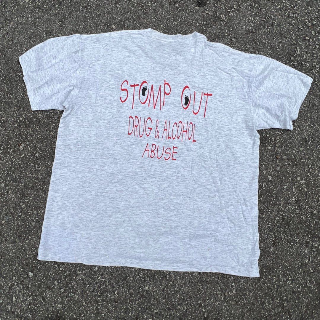Vintage Tee Stomp Out Drugs and Alcohol, Men's Fashion, Tops & Sets ...