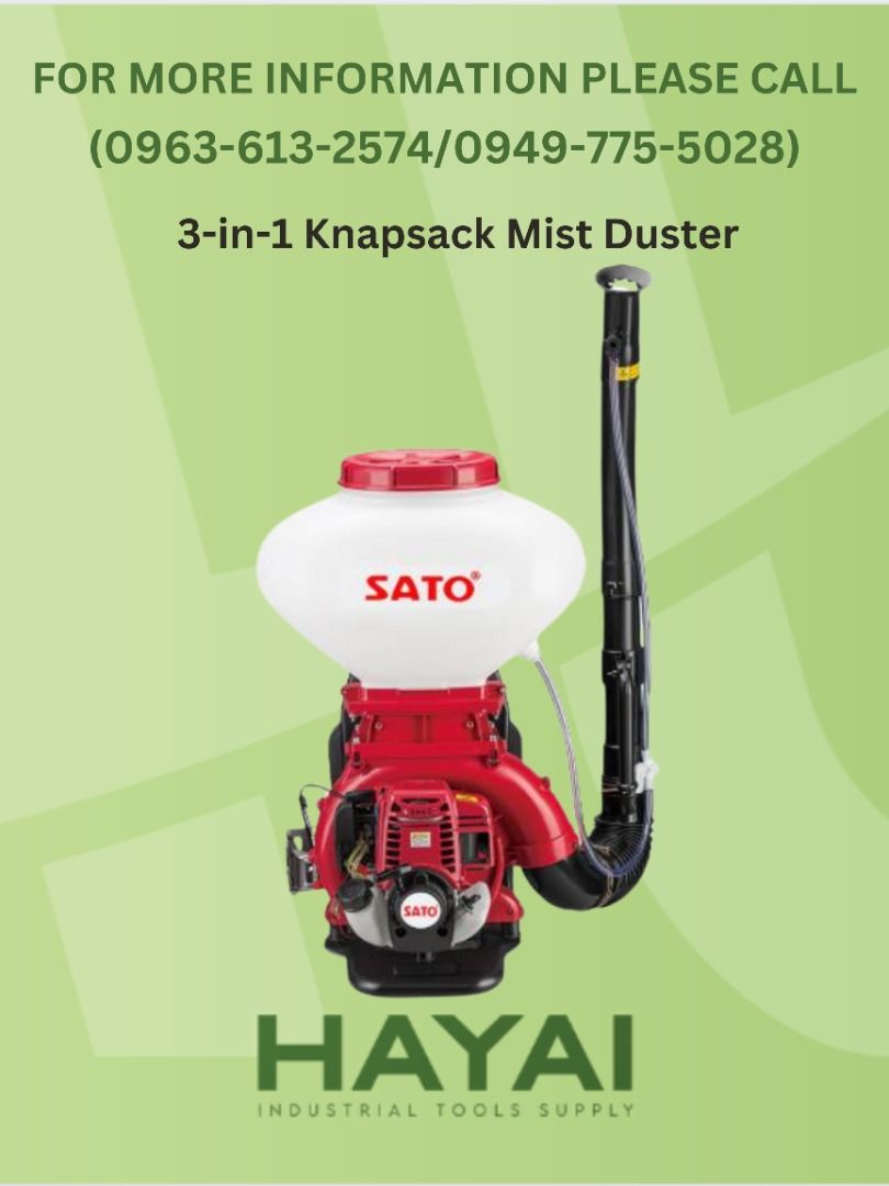 3-in-1 Knapsack Mist Duster, Commercial & Industrial, Construction Tools & Equipment on Carousell
