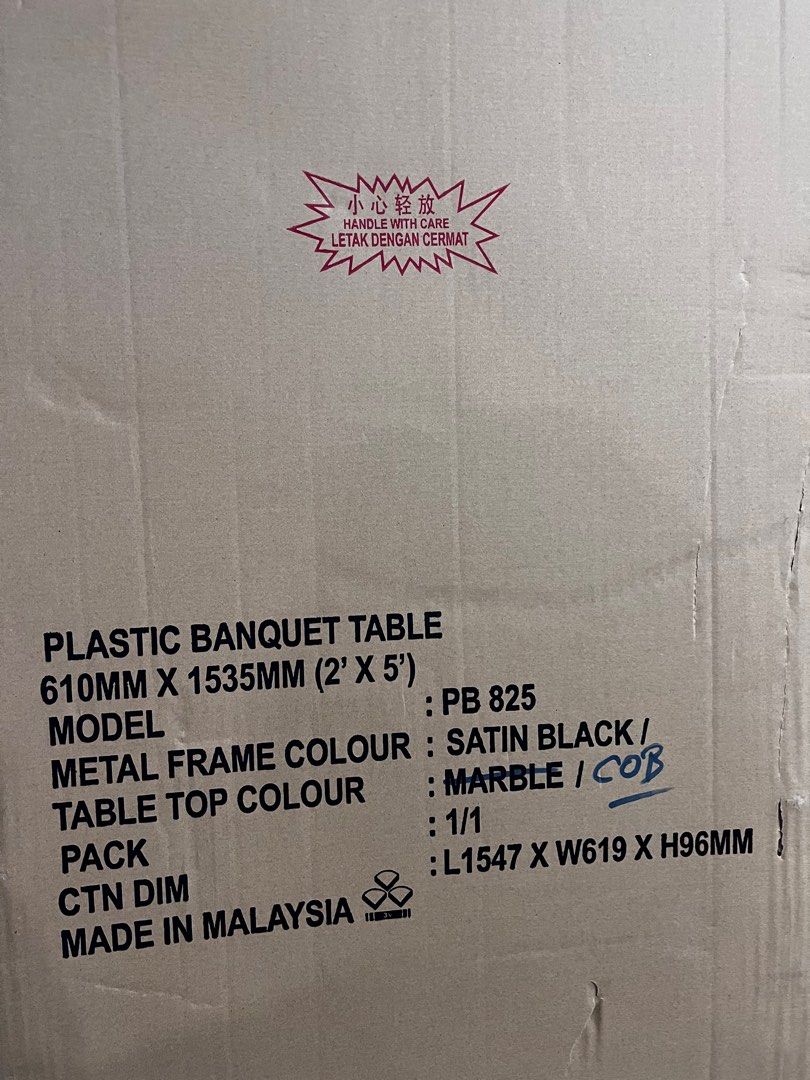 3V plastic foldable banquet table, Furniture & Home Living, Furniture ...