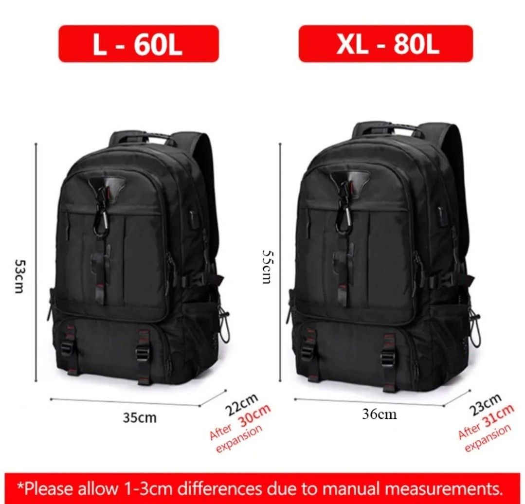 60L 80L Outdoor Backpack, Men's Fashion, Bags, Backpacks on Carousell