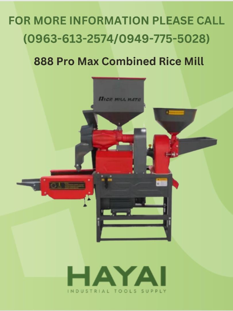 888 Pro Max Combined Rice Mill, Commercial & Industrial, Construction Tools & Equipment on Carousell
