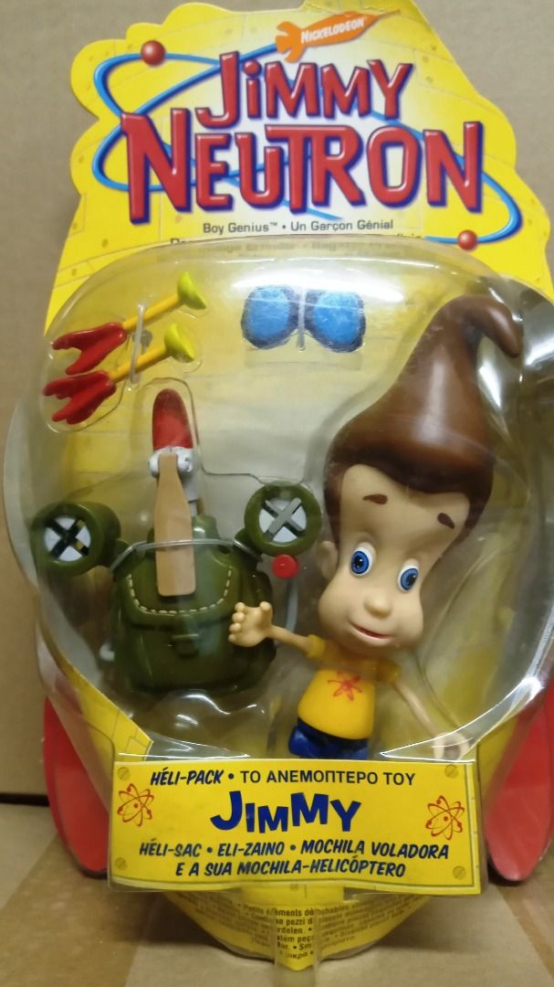絕版 2001年 Mattel Jimmy Neutron Boy Genius Jimmy Heli-Pack action figure ...