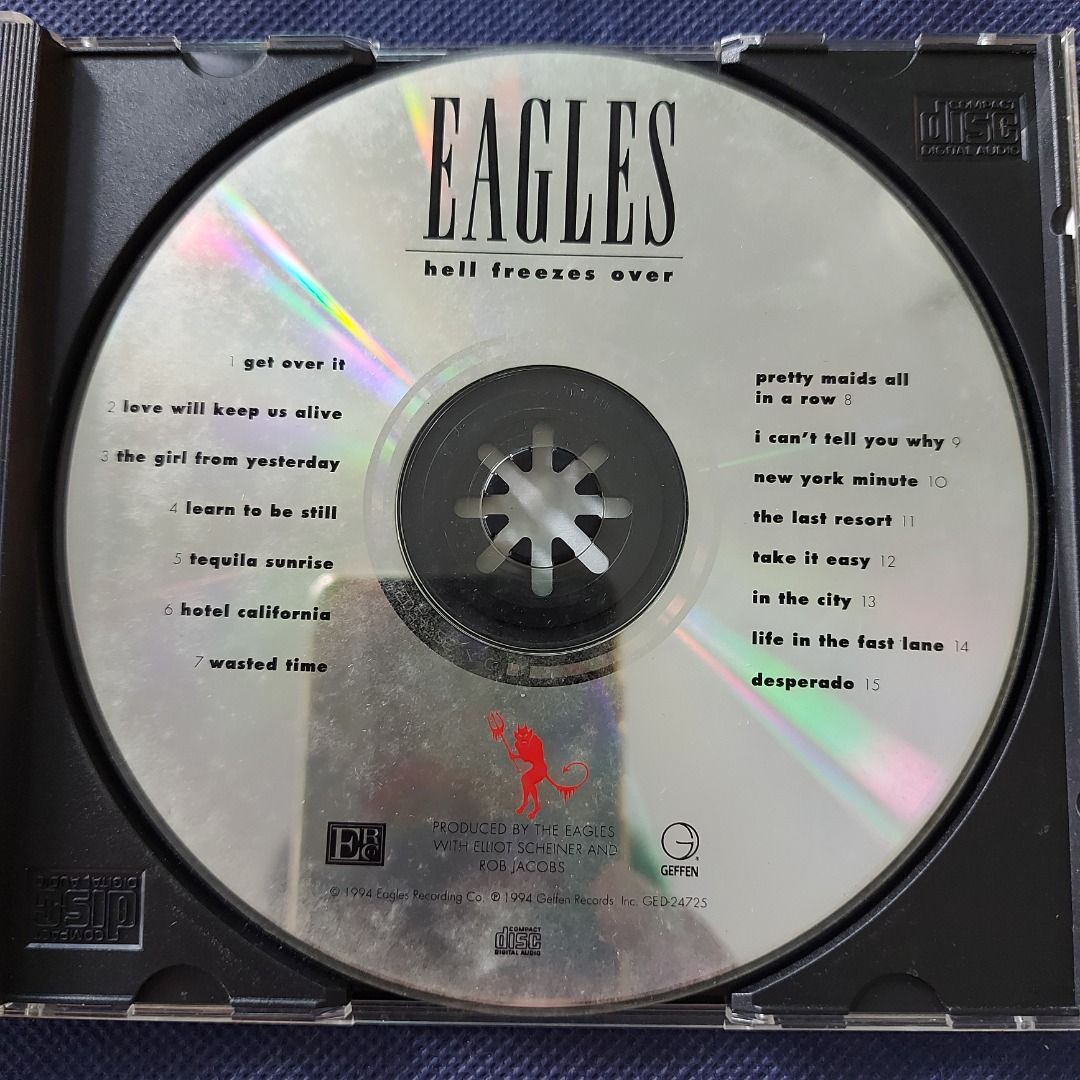 (發燒碟) EagLes - HELL FREEZES OVER 精選 CD (94年 舊版, 連紙套) hoteL caLifornia ...