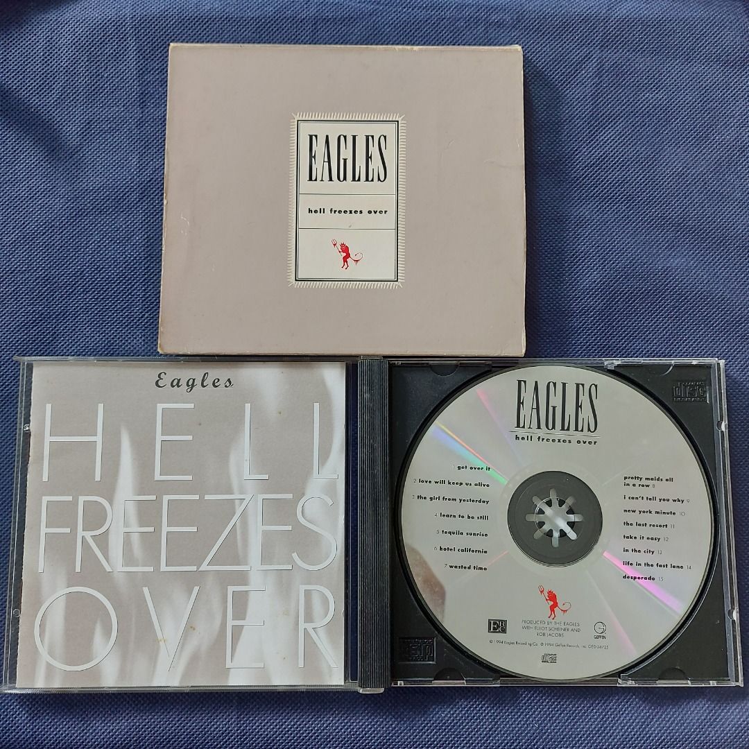 (發燒碟) EagLes - HELL FREEZES OVER 精選 CD (94年 舊版, 連紙套) hoteL caLifornia, desperado, 興趣及遊戲, 音樂、樂器 ...
