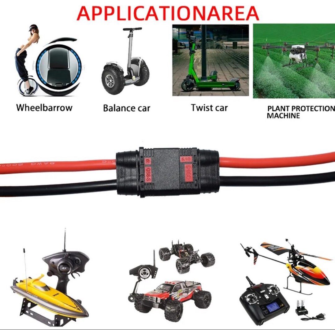 * QS8-S Connector Male and Female Kit RC Battery ESC QS8-S Heavy Duty ...