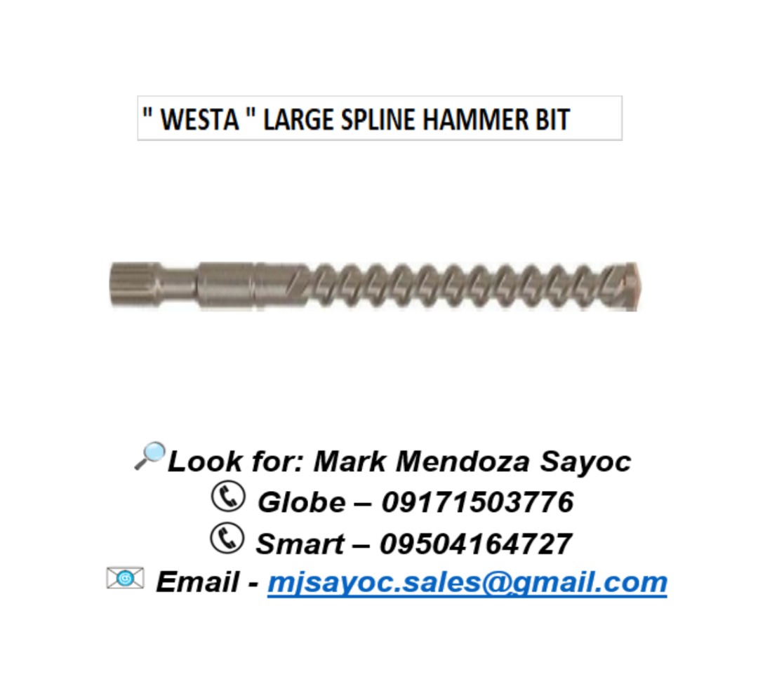" WESTA " LARGE SPLINE HAMMER BIT, Commercial & Industrial ...