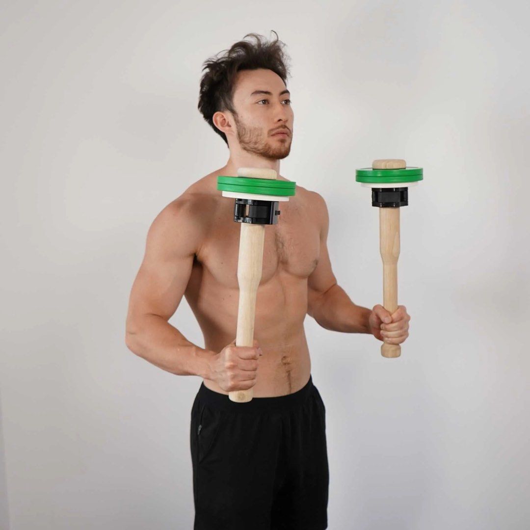 Adjustable Clubbell (plate loaded wooden club ), Sports Equipment ...