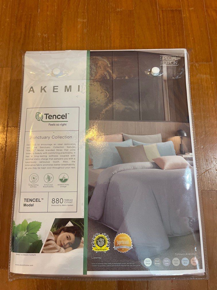 Akemi Tencel King Bedsheet and Quilt Set, Furniture & Home Living ...