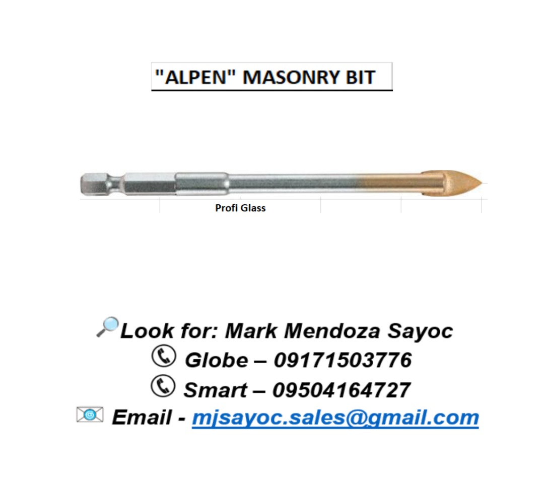 "ALPEN" MASONRY BIT Profi Glass, Commercial & Industrial, Construction ...