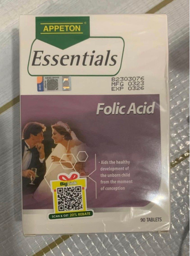 Appeton Folic Acid, Health & Nutrition, Health Supplements, Vitamins ...
