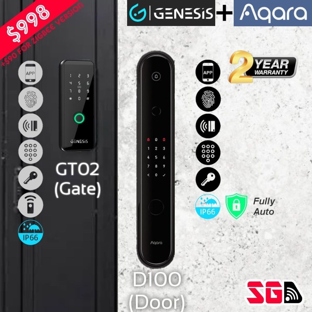 Aqara D100 + GENESIS GT02 Fully Auto Door and Gate lock with App ...