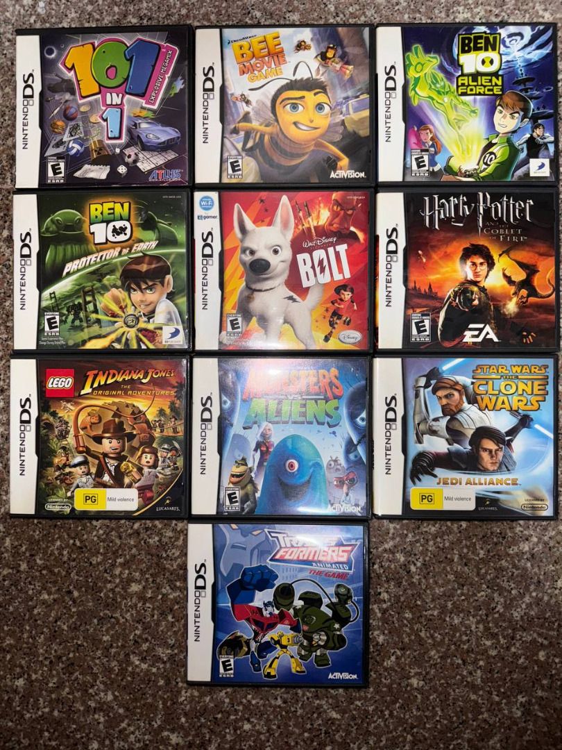 Assorted Nintendo DS games (101 in 1, Bee, Ben10, Bolt, Harry Potter ...