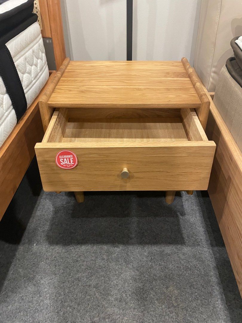 Bedside Table Solid oak wood (display), Furniture & Home Living ...