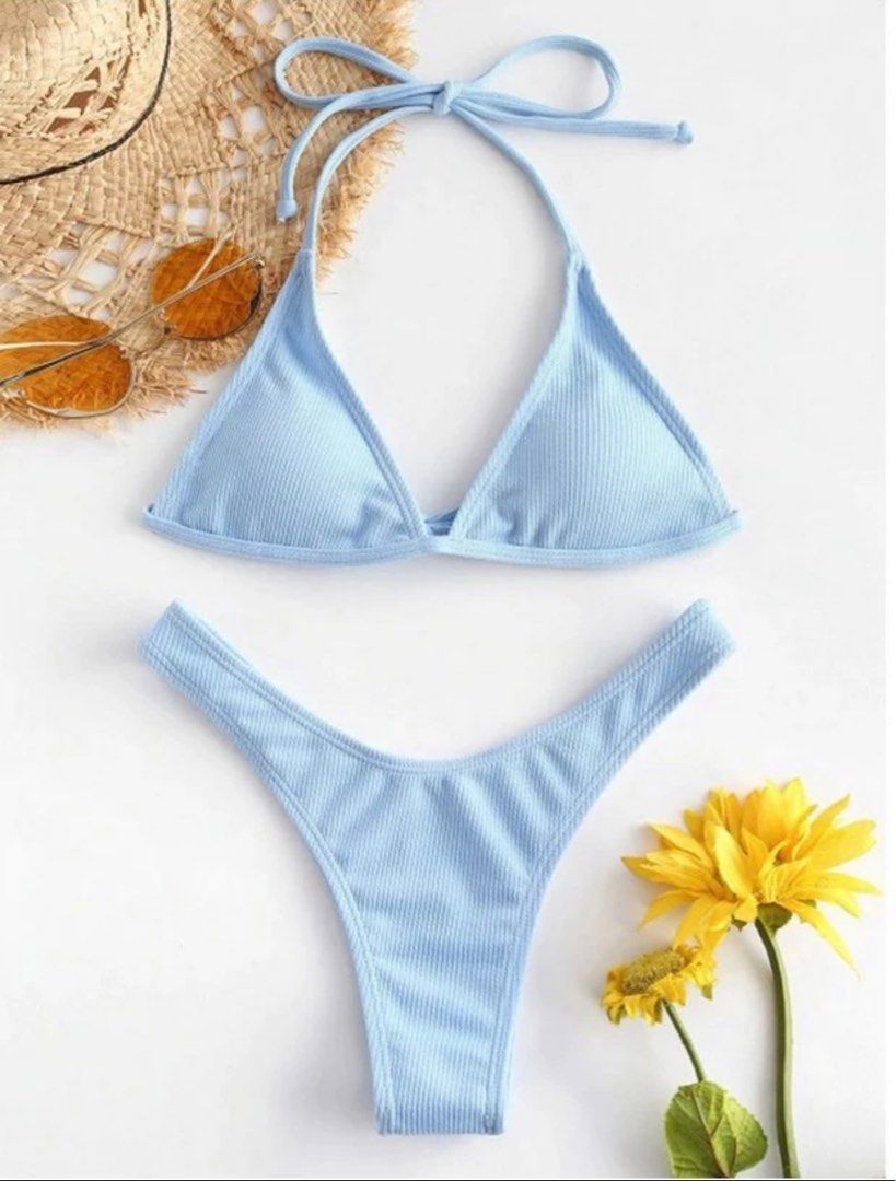 Blue Two Piece Bikini, Women's Fashion, Swimwear, Bikinis & Swimsuits ...