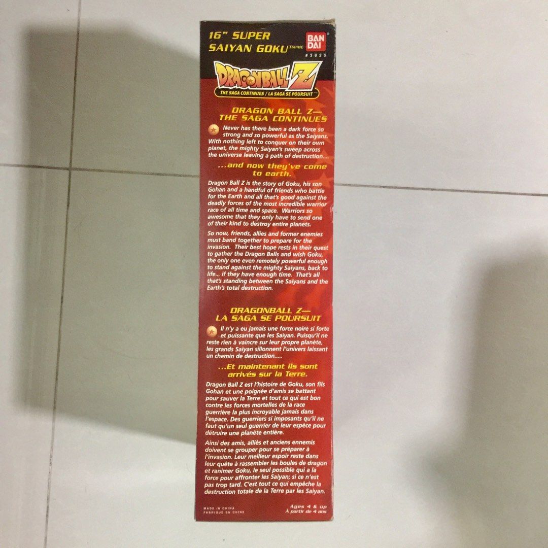 BNIB BANDAI 16” Super Saipan Goku (Dragonball Z), Hobbies & Toys ...