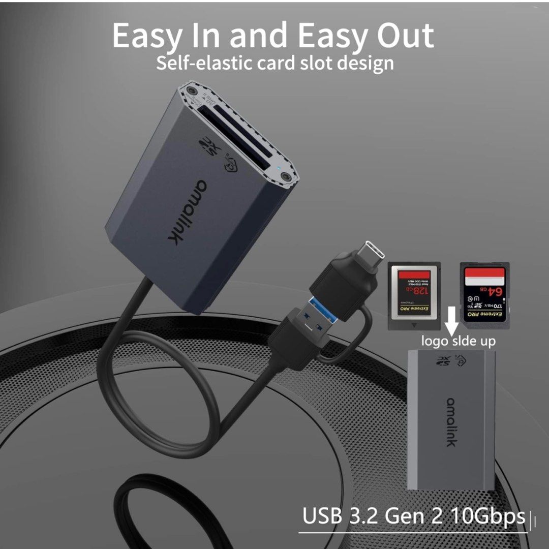 CFexpress Type B/SD USB3.2 GEN 2 Card Reader, amalink Dual Slot ...