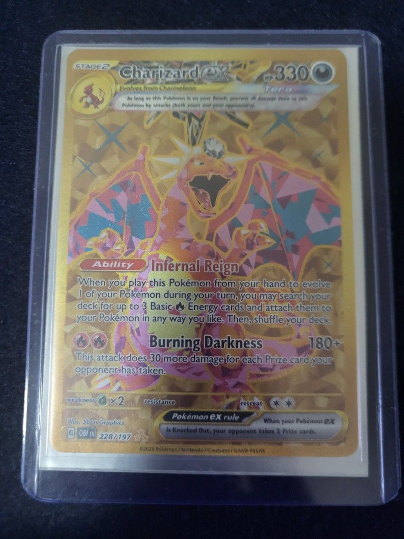 Charizard EX gold, Hobbies & Toys, Toys & Games on Carousell