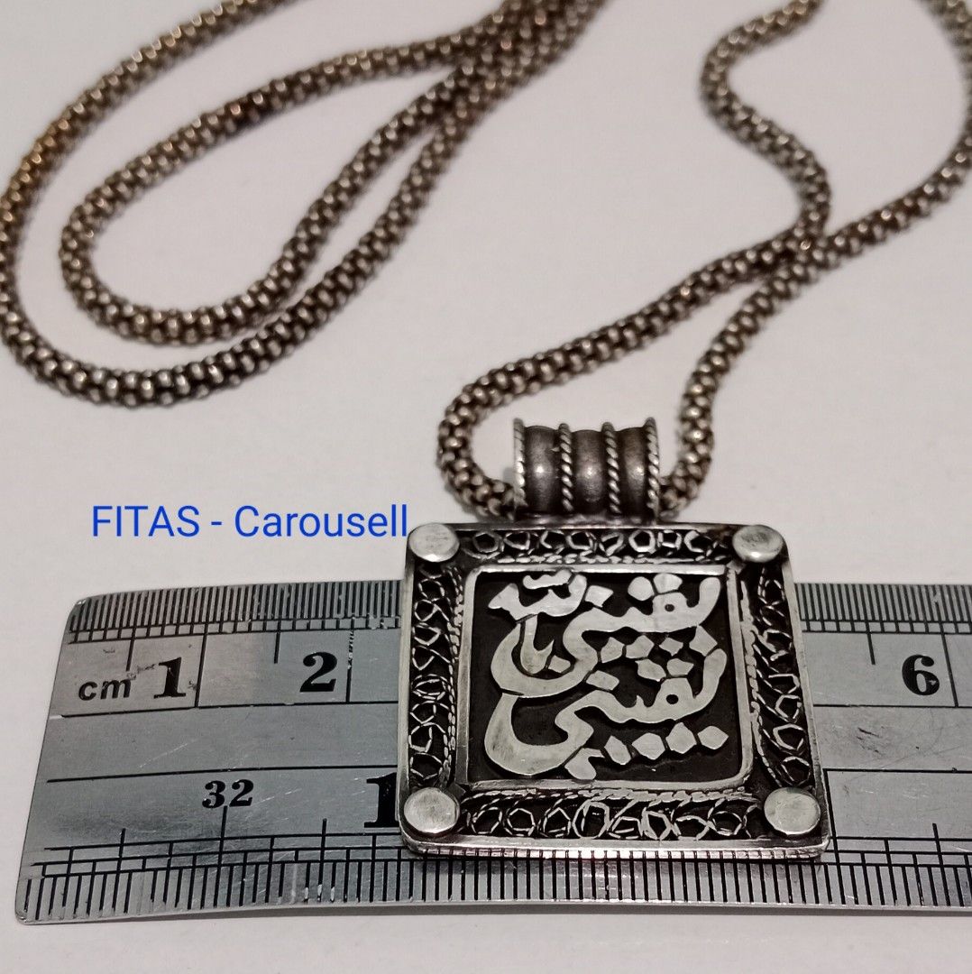 C.KL.9-- 1 PC KALUNG DAN LIONTIN PERAK ASLI - VINTAGE., Antik, Jam ...